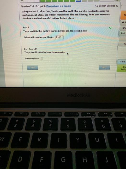 Solved Question 7 of 15 (1 point) View problem in a pop-up | Chegg.com