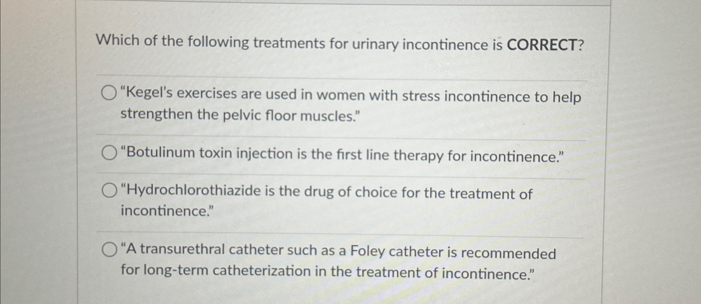 Solved Which of the following treatments for urinary | Chegg.com