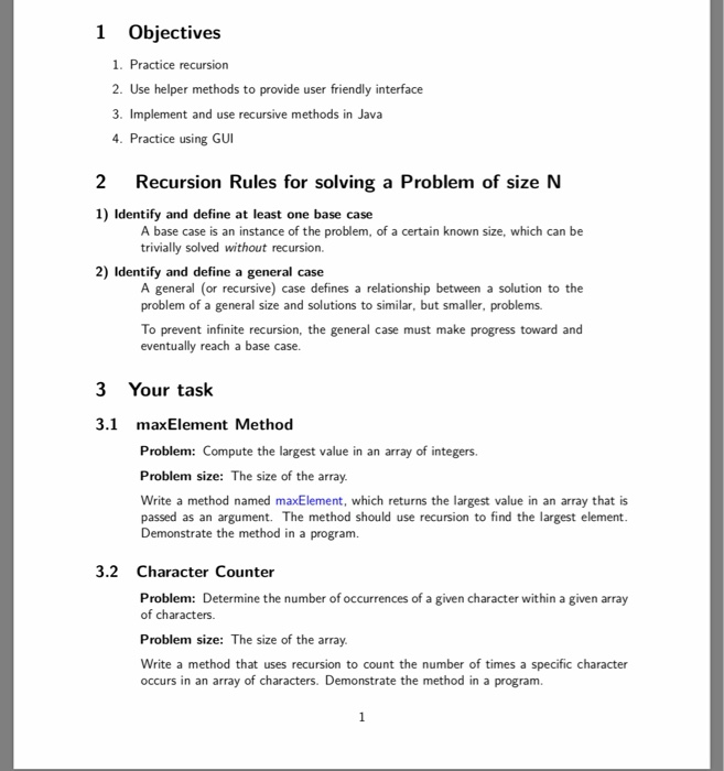 Solved 1 Objectives 1. Practice recursion 2. Use helper | Chegg.com