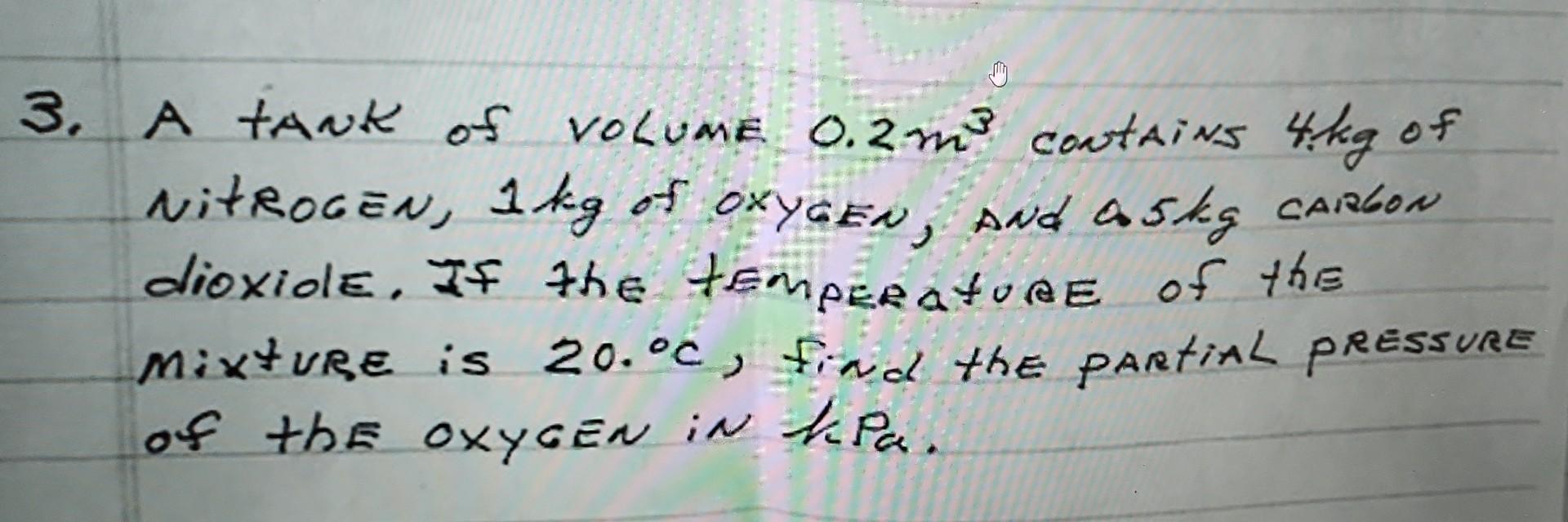 Solved 3. A tank of volume 0.2 m3 contains 4 kg of NitROGEN, | Chegg.com