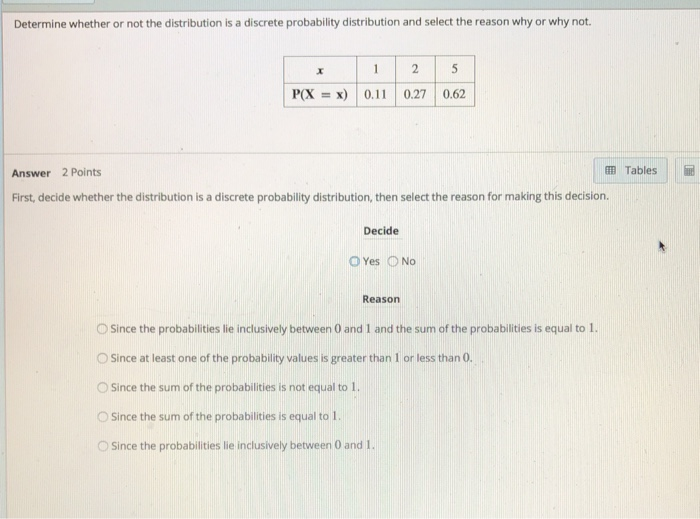 Solved Determine whether or not the distribution is a | Chegg.com