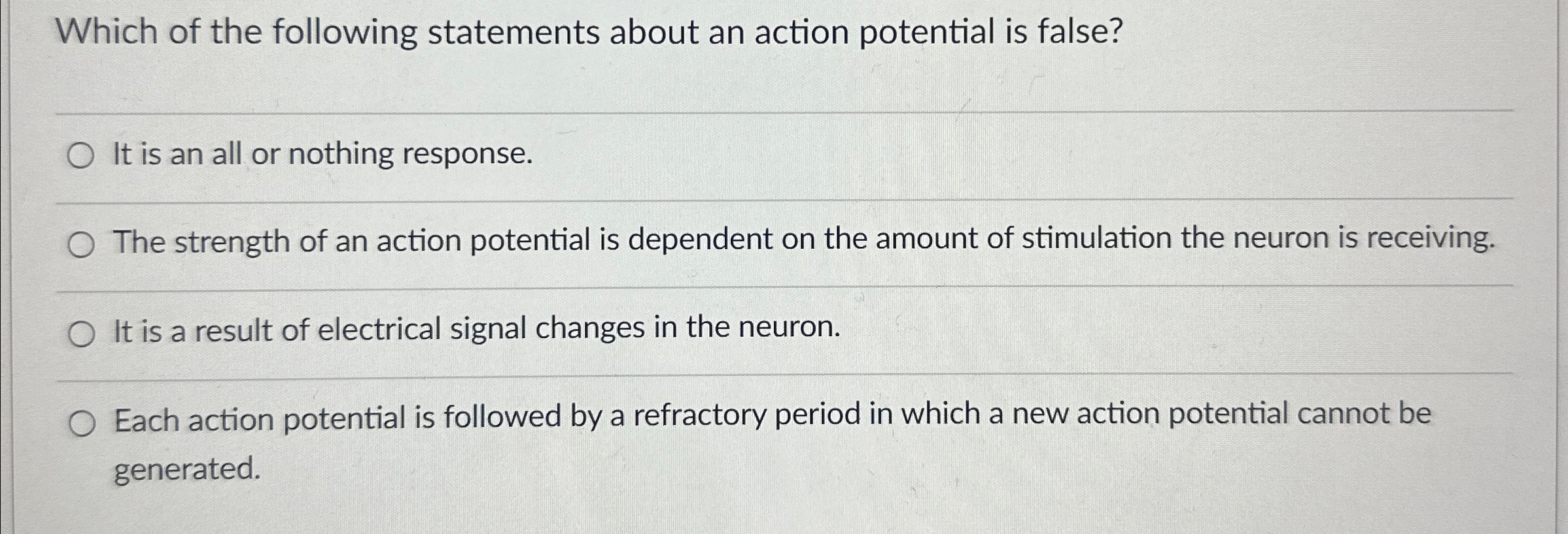 Solved Which of the following statements about an action | Chegg.com