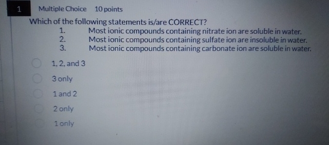 Solved 1Multiple Choice 10 pointsWhich of the following | Chegg.com Solved 1Multiple Choice 10 pointsWhich of the following | Chegg.com