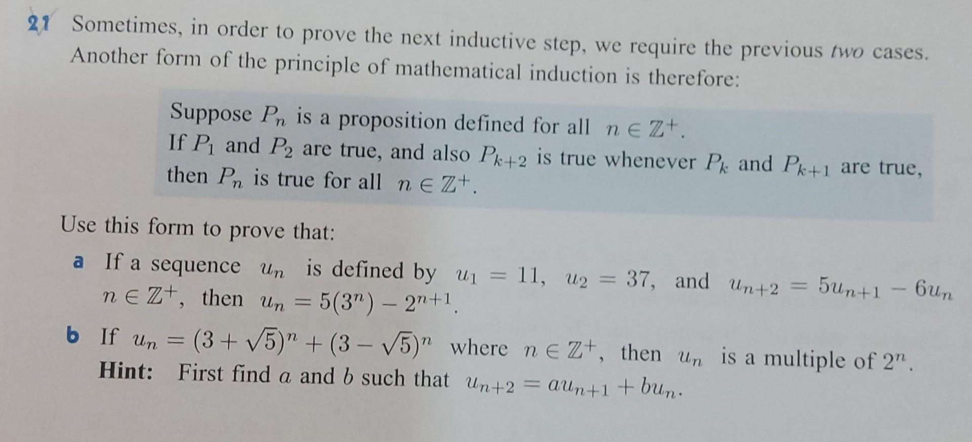 Solved 29 Sometimes, in order to prove the next inductive | Chegg.com