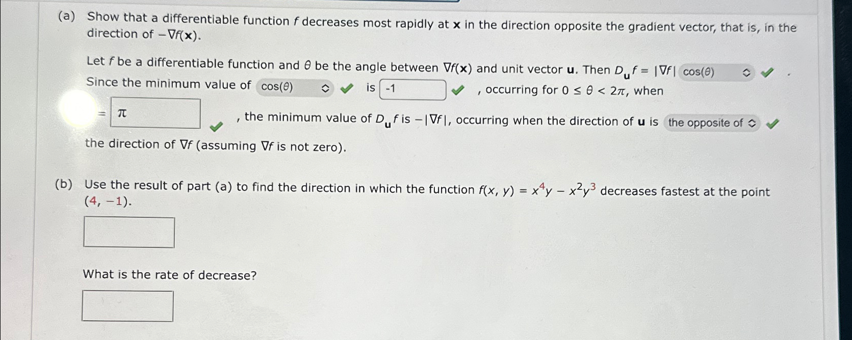 Solved (a) ﻿Show that a differentiable function f ﻿decreases | Chegg.com
