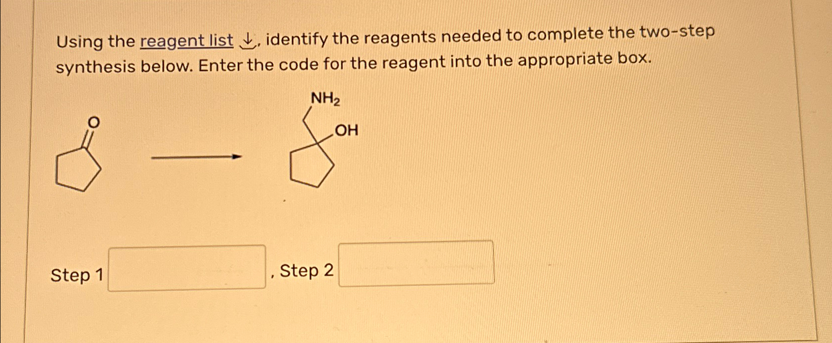 Solved Using the reagent list darr, identify the reagents | Chegg.com