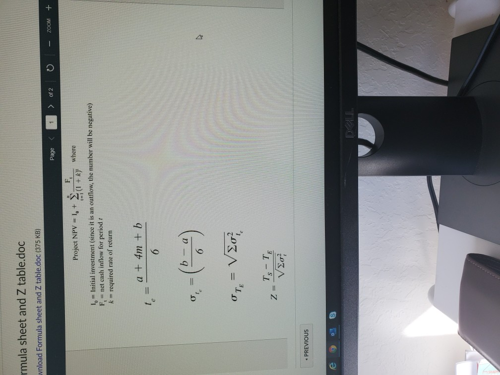 Solved Rmula Sheet And Z Table Doc Wnload Formula Sheet And