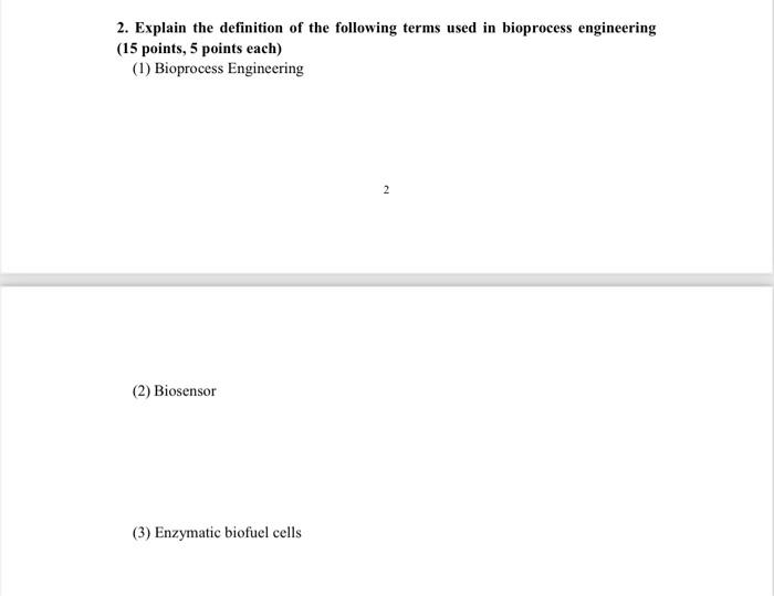 Solved 2. Explain the definition of the following terms used | Chegg.com