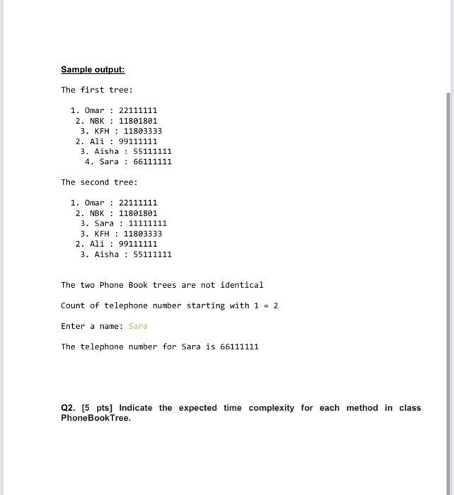 Solved Q1. [45 pts] Using Binary Search tree data structure, | Chegg.com