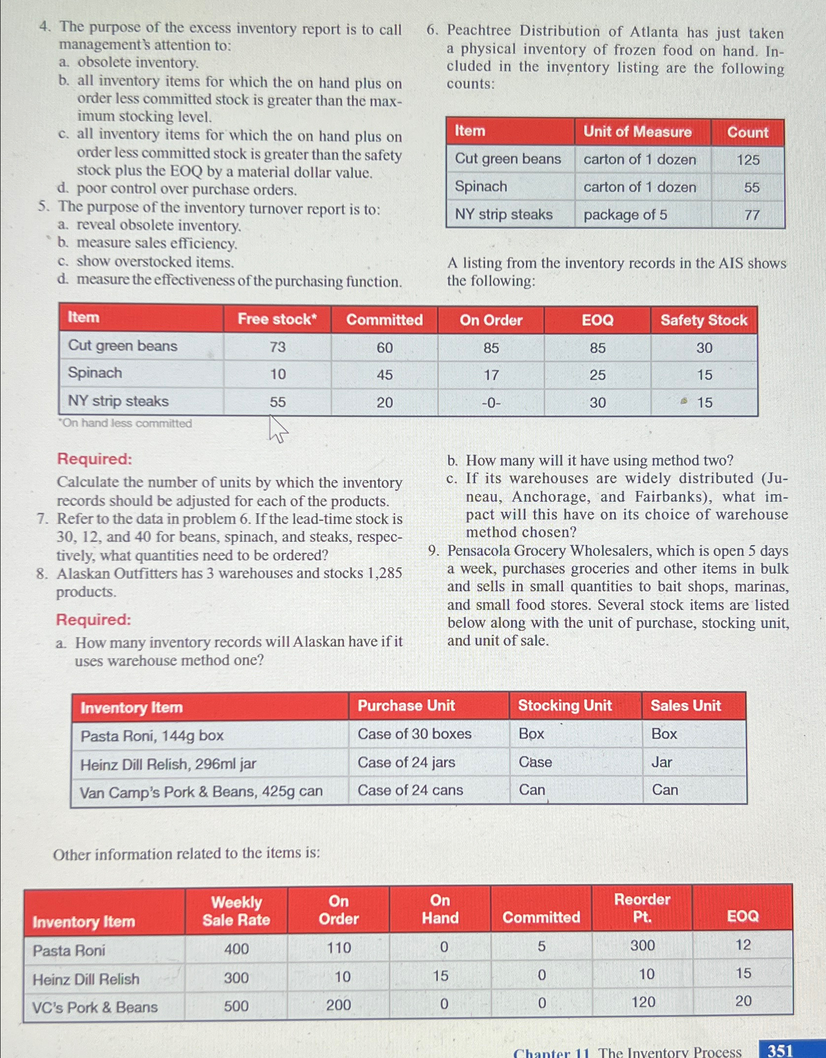 Solved 6-9!!!!!!!!!!! ﻿The purpose of the excess inventory | Chegg.com