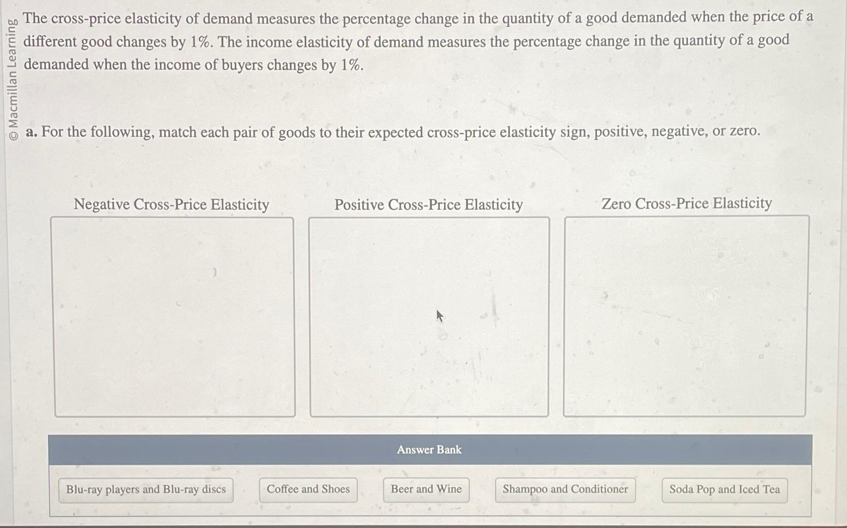 Solved The cross-price elasticity of demand measures the | Chegg.com