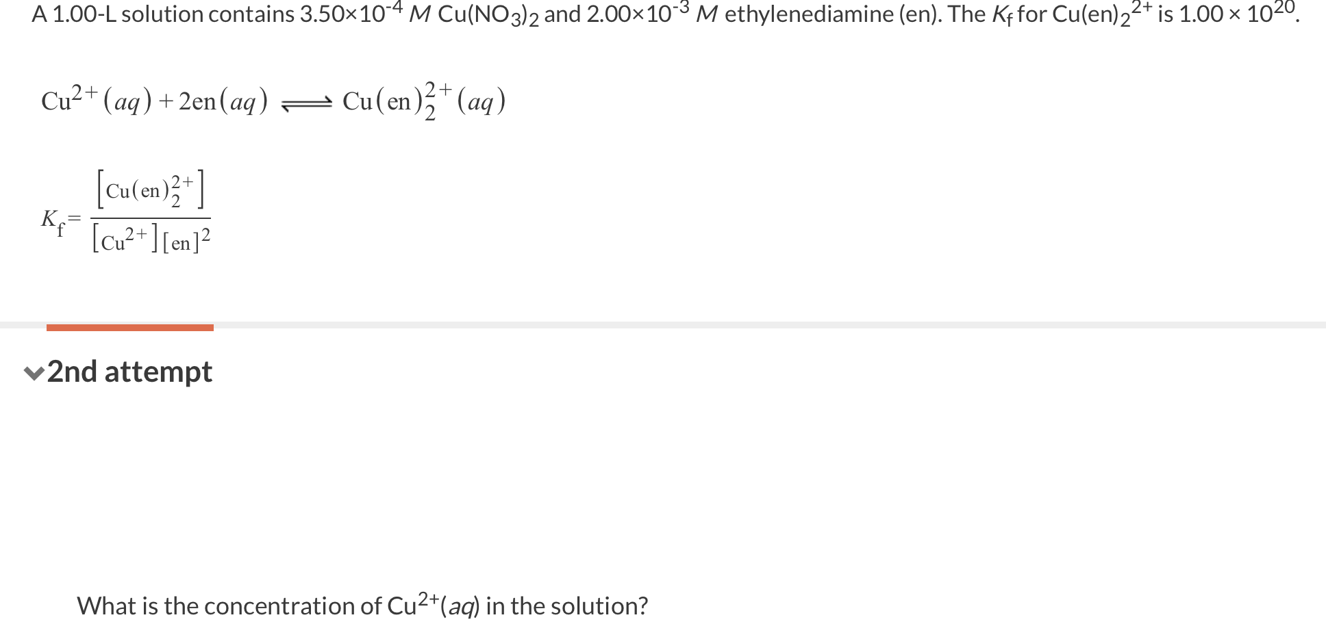 2 nd ﻿attemptWhat is ﻿the concentration | Chegg.com