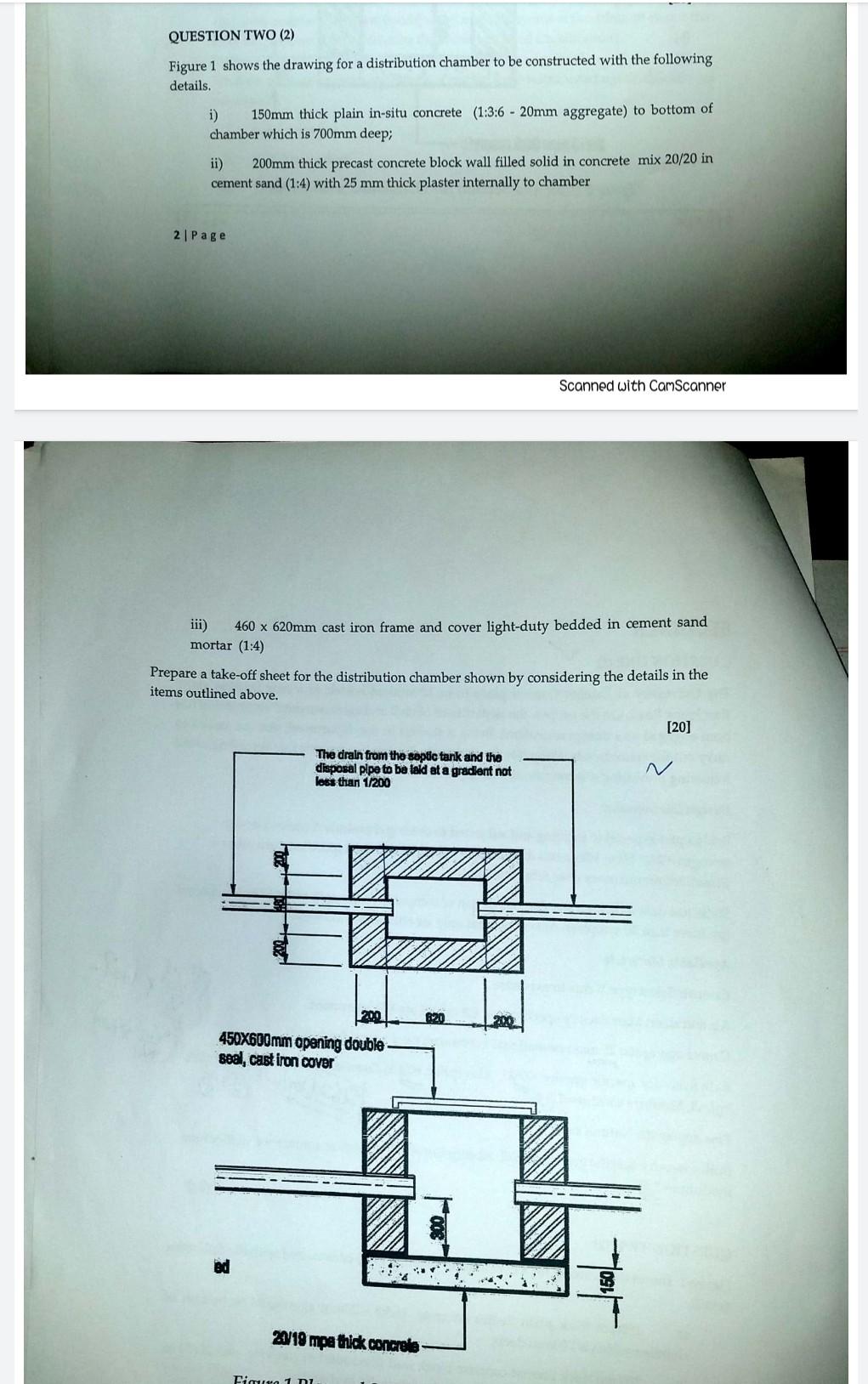 Solved QUESTION TWO (2) Figure 1 shows the drawing for a | Chegg.com