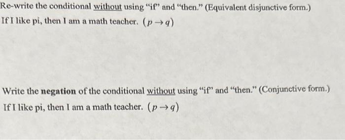Solved Re-write the conditional without using "if' and | Chegg.com