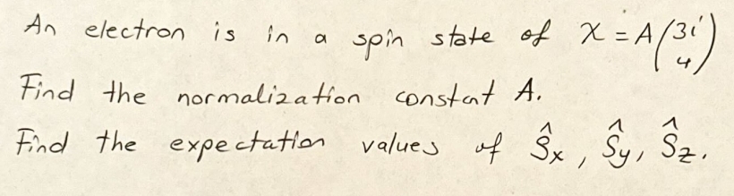 Solved QUANTUM MECHANIC An electron is in a spin state of | Chegg.com