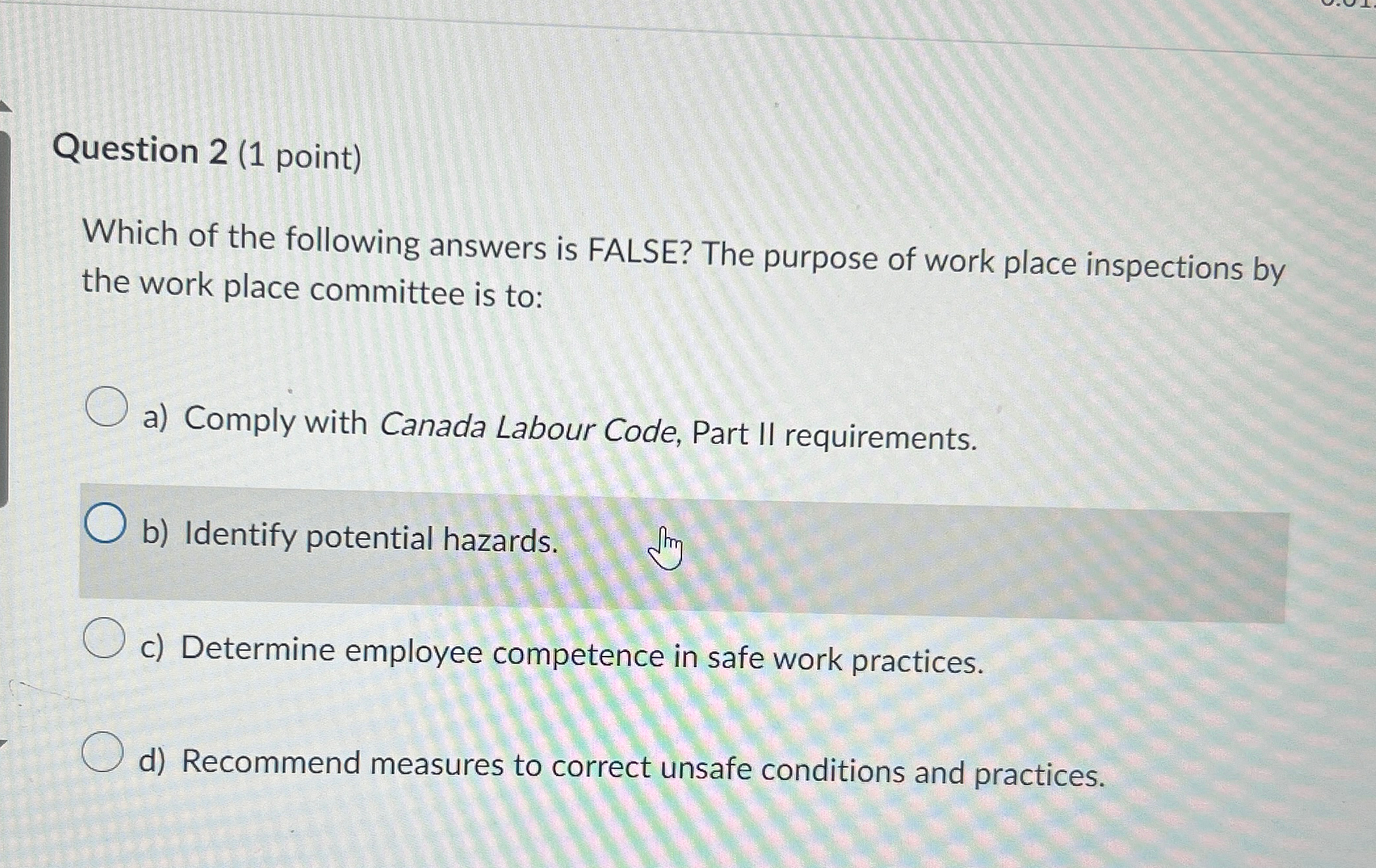 Solved Question 2 (1 ﻿point)Which of the following answers | Chegg.com