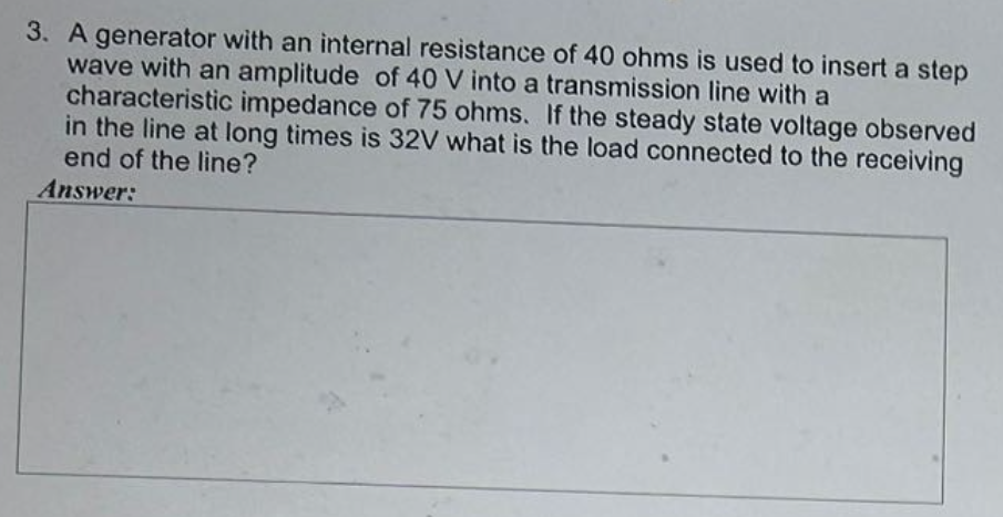 Solved A generator with an internal resistance of 40 ﻿ohms | Chegg.com