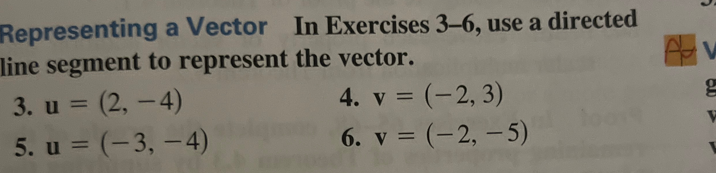 Representing a Vector In Exercises 6, ﻿use a directed | Chegg.com