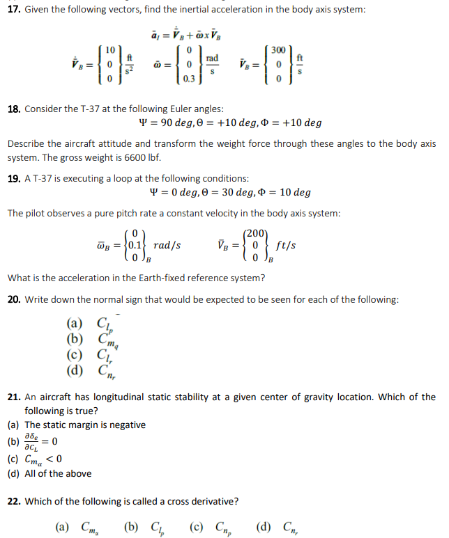 Solved Given the following vectors, find the inertial | Chegg.com