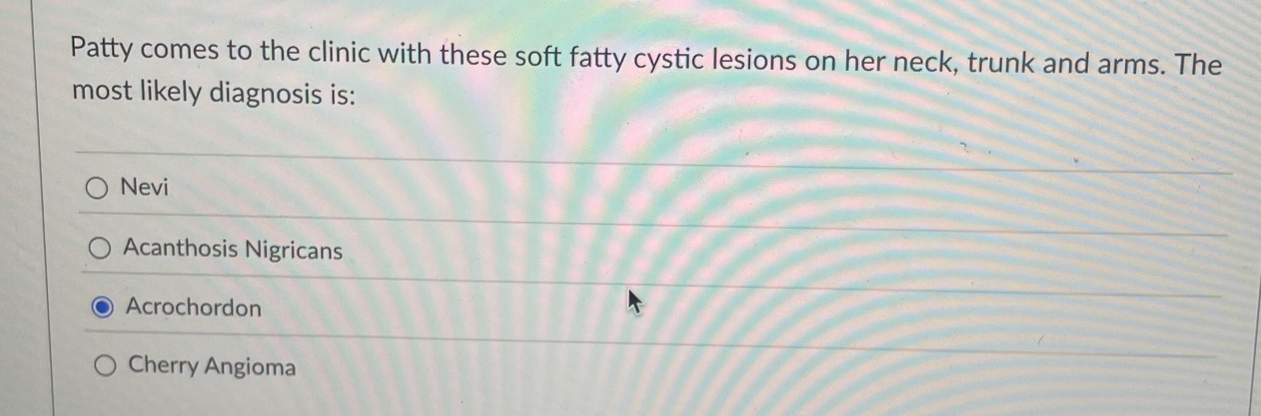 Solved Patty comes to the clinic with these soft fatty | Chegg.com