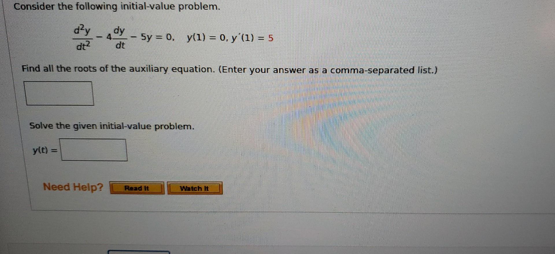 Solved Consider the following initial-value problem. dzy dt2 | Chegg.com