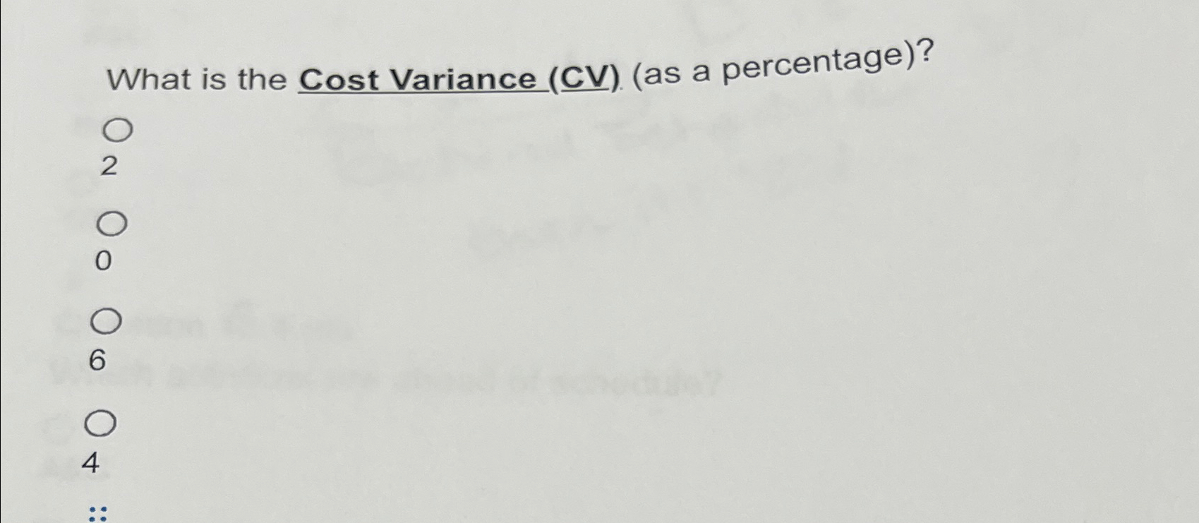Solved What is the Cost Variance (CV). (as a | Chegg.com