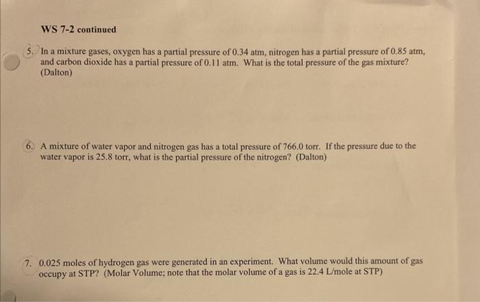 Solved 5. In a mixture gases, oxygen has a partial pressure | Chegg.com