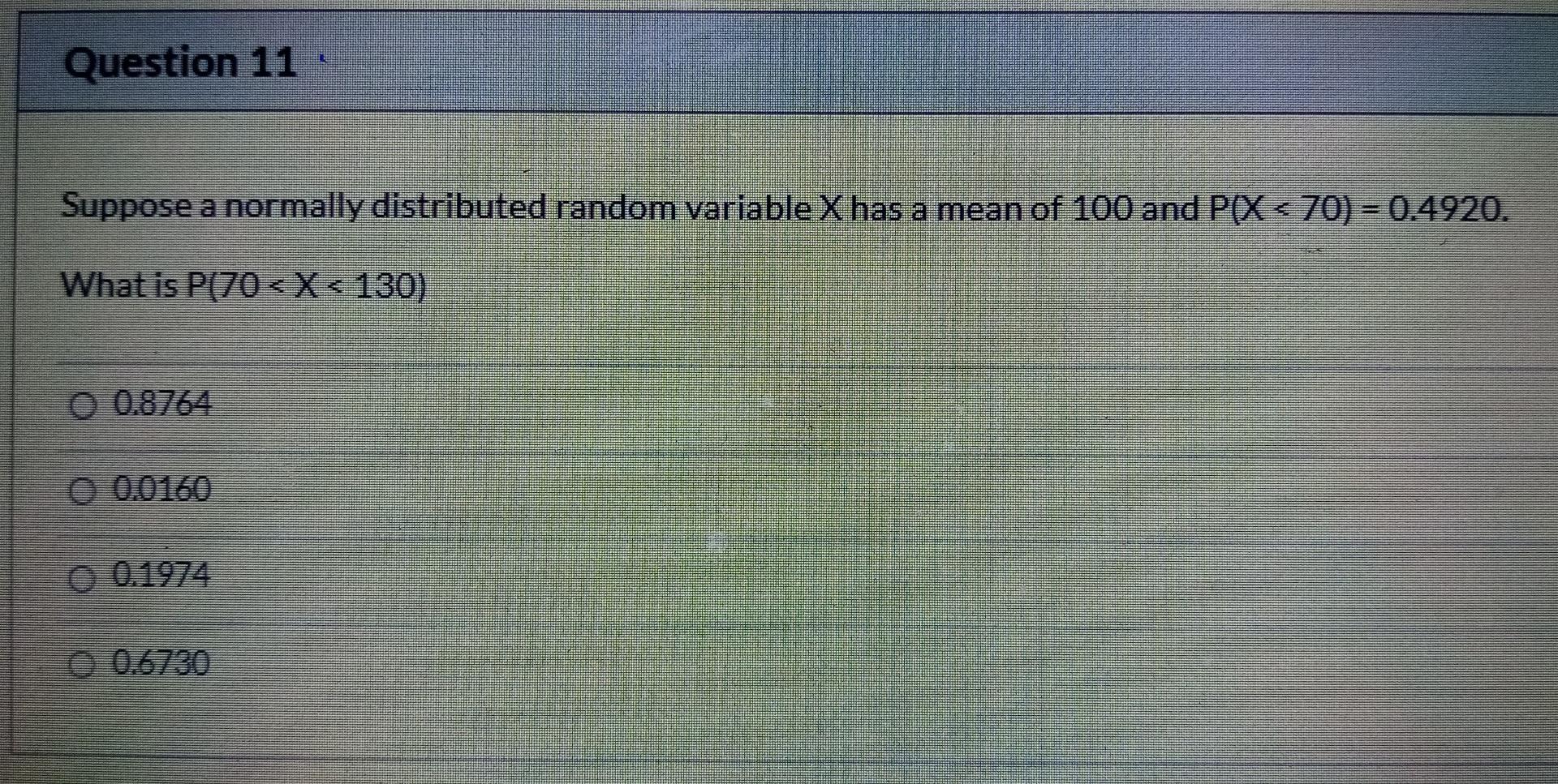 Solved Question 11 Suppose a normally distributed random | Chegg.com