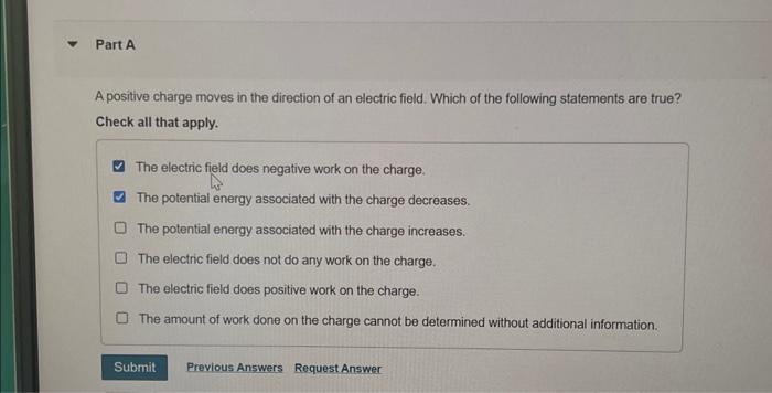Solved A positive charge moves in the direction of an | Chegg.com