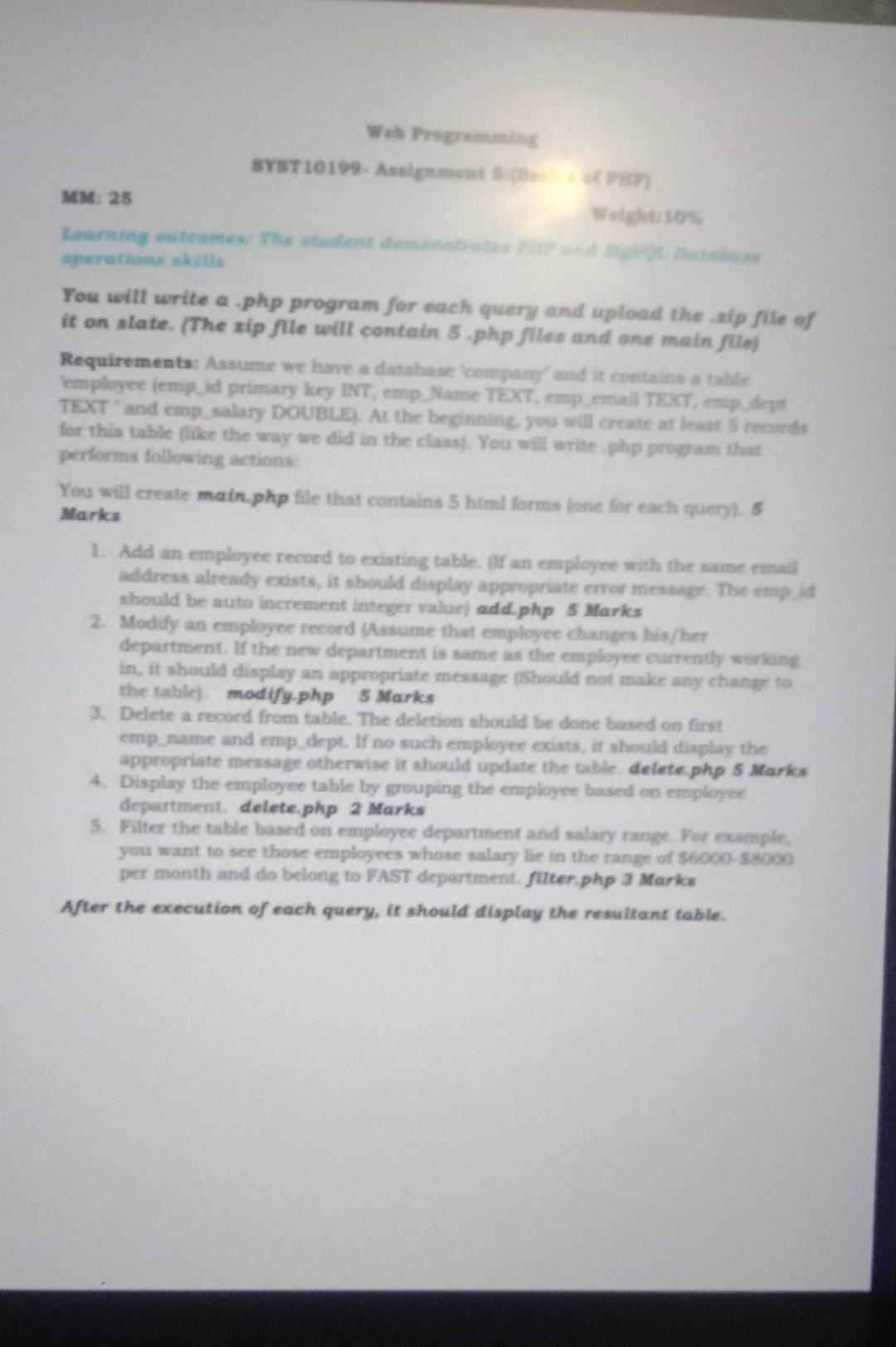 Solved Web Programming SYST10199. Assignments MM: 25 | Chegg.com