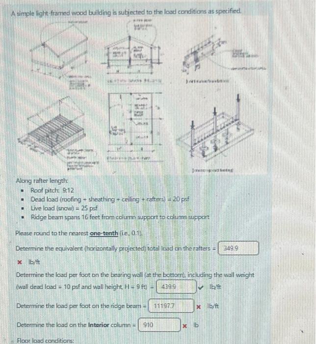 Solved A simele Laht framed wood building is subjected to | Chegg.com