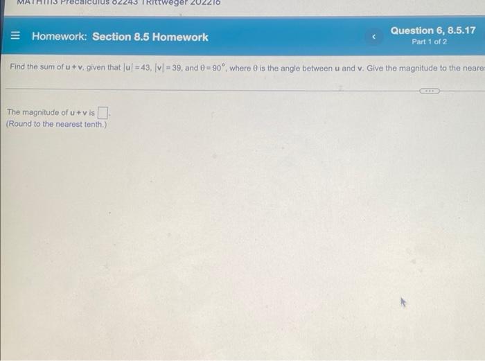 Solved Homework: Section 8.5 Homework The made of Help me | Chegg.com