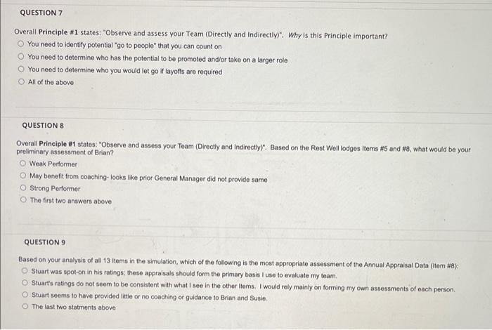 Solved Overall Principle \#1 states: "Observe and assess | Chegg.com