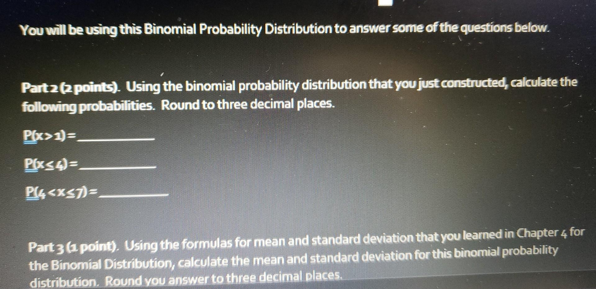Solved You will be using this Binomial Probability | Chegg.com