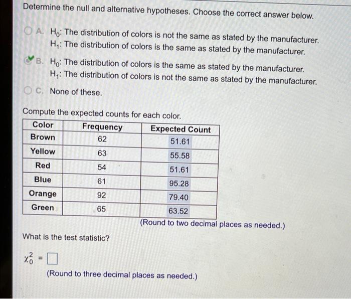 Solved Determine the null and alternative hypotheses. Choose | Chegg.com
