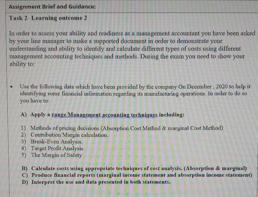 Solved Assignment Brief and Guidance: Task 2-Learning | Chegg.com