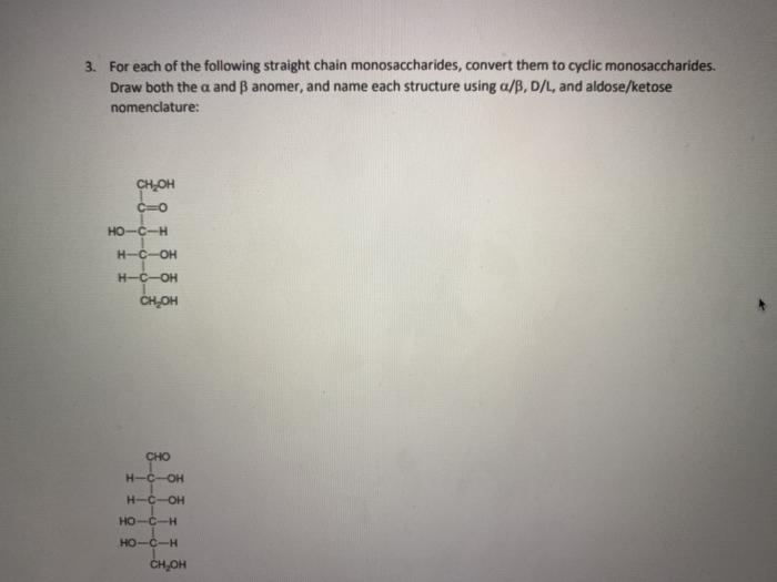 Solved 3. For each of the following straight chain | Chegg.com
