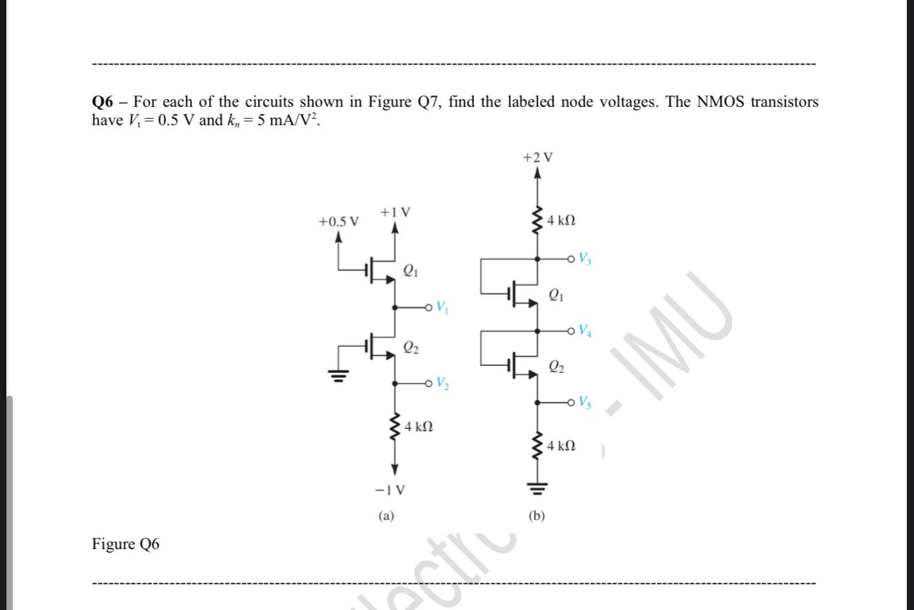 Solved Q6 - ﻿For each of the circuits shown in Figure Q7, | Chegg.com