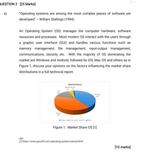 Solved QUESTION a) 2 [25 Marks] "Operating systems are among | Chegg.com