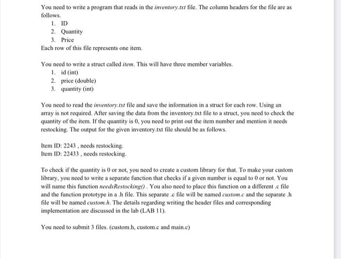 Solved In C coding. please leave lots of comments so i know | Chegg.com