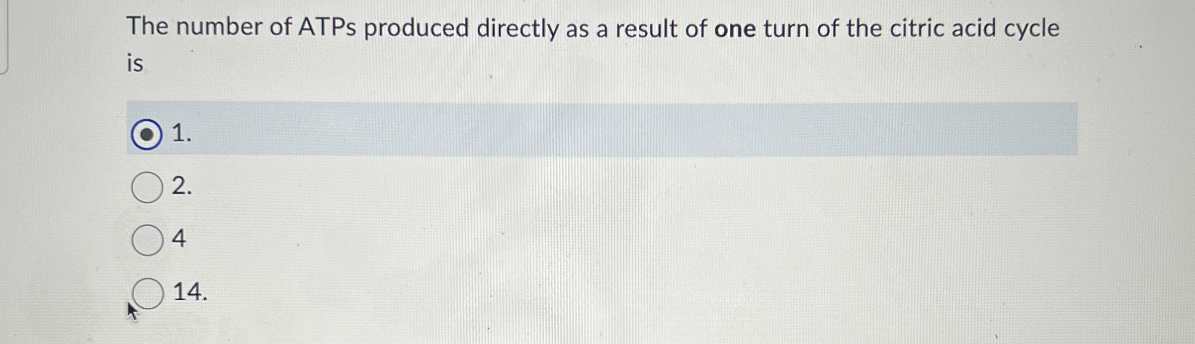 Solved The number of ATPs produced directly as a result of | Chegg.com