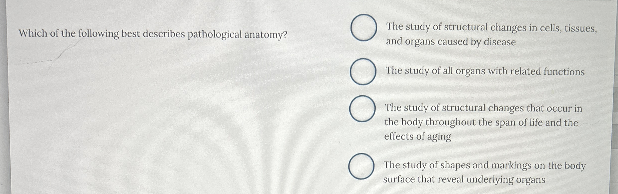 Which of the following best describes pathological | Chegg.com