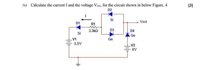 Solved iv) Calculate the current I and the voltage Vout, for | Chegg.com