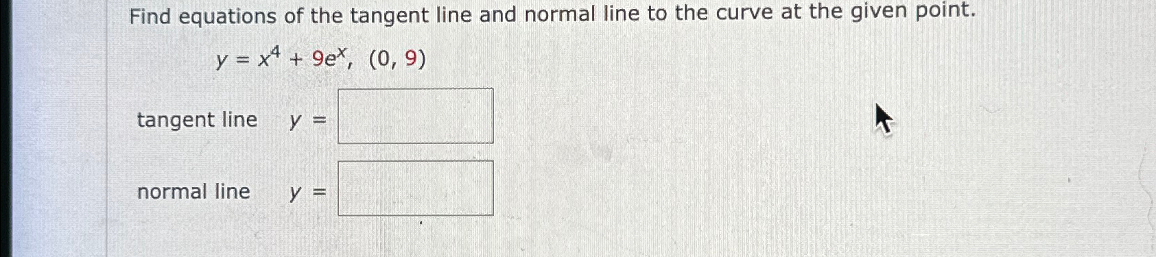 Solved Find equations of the tangent line and normal line to | Chegg.com