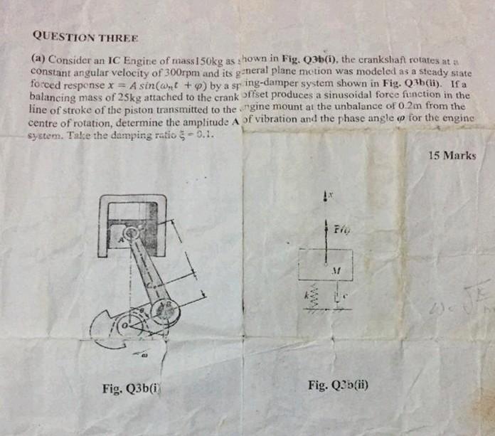 Solved QUESTION THIREE (a) Consider an IC Engine of | Chegg.com