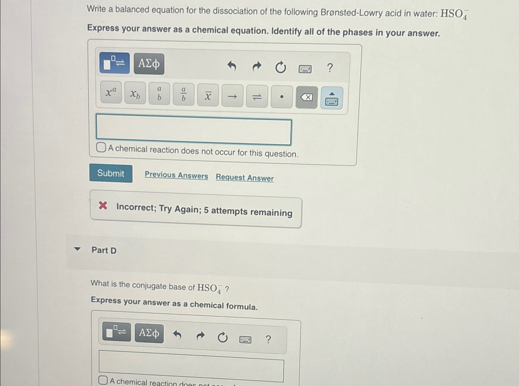 Solved Write a balanced equation for the dissociation of the | Chegg.com