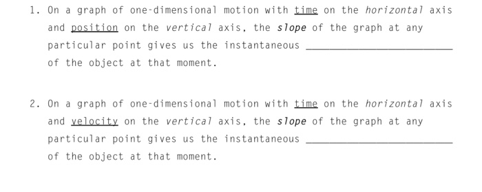 Solved 1. On a graph of one-dimensional motion with time on | Chegg.com