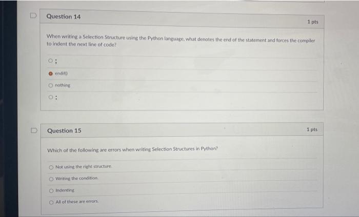 Solved Question 6 1 pts Examine the Python code listed | Chegg.com