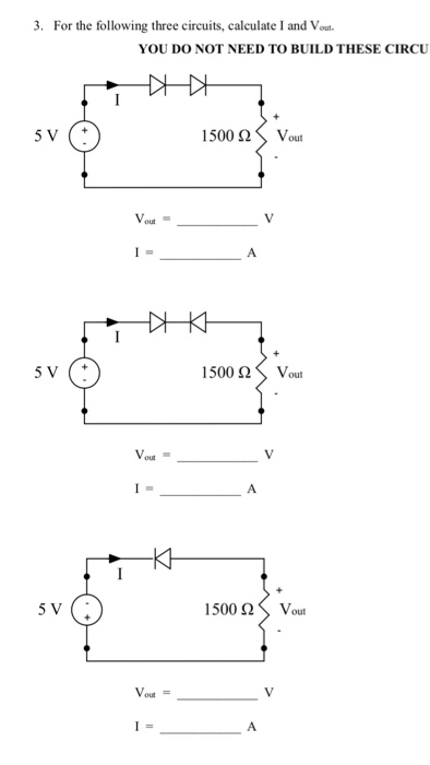 Solved 3. For the following three circuits, calculate I and | Chegg.com