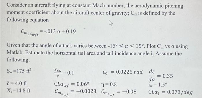 Consider an aircraft flying at constant Mach number, | Chegg.com